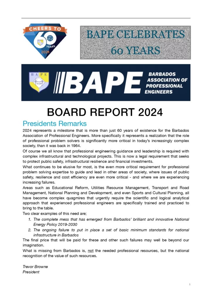 Annual Report 2024 – Barbados Association of Professional Engineers